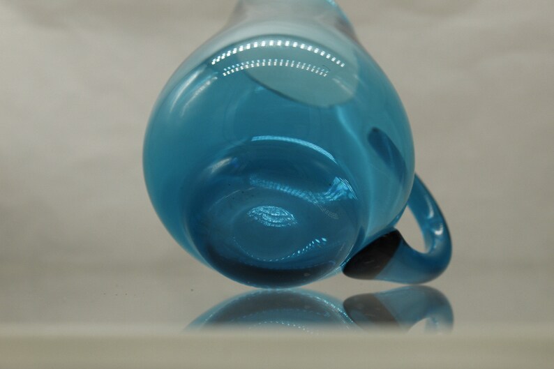 Vintage Teal Blue Blenko Like Art Glass Pitcher V8174 - Etsy