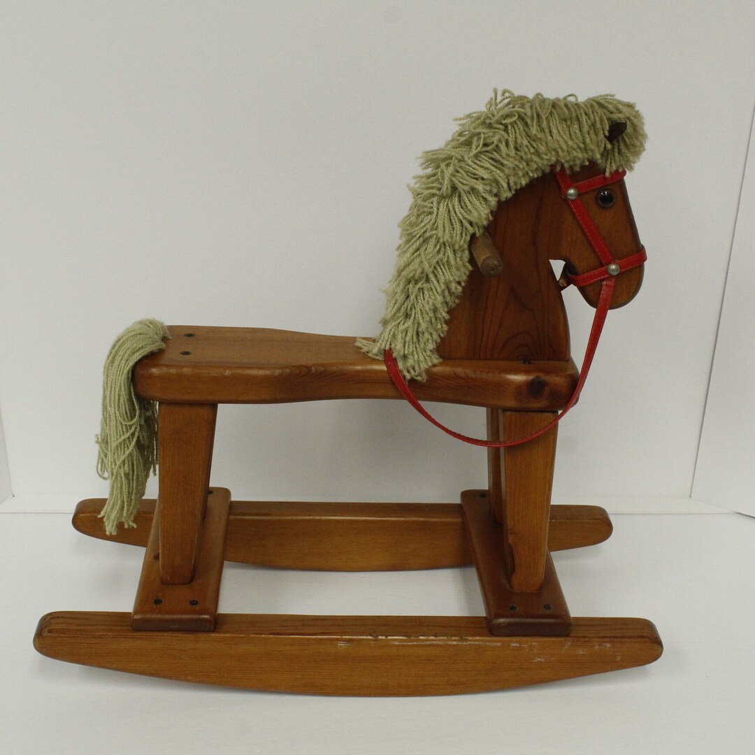 Vintage Handmade Wooden Rocking Horse V7321 - Etsy