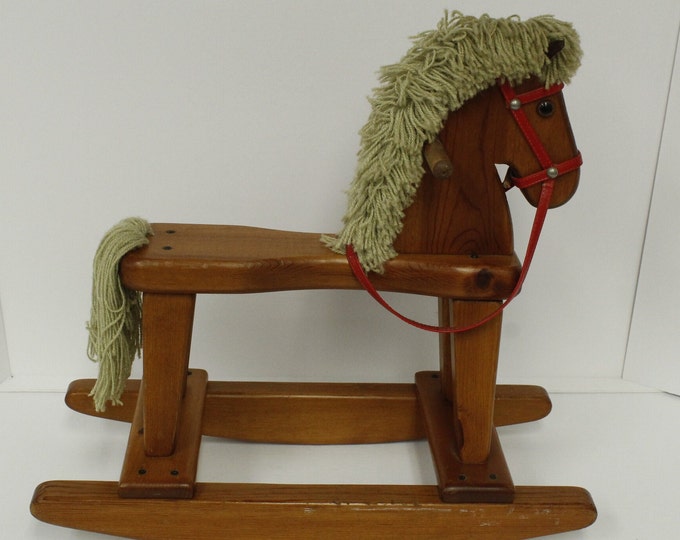 Vintage Handmade Wooden Rocking Horse (V7321) - Etsy