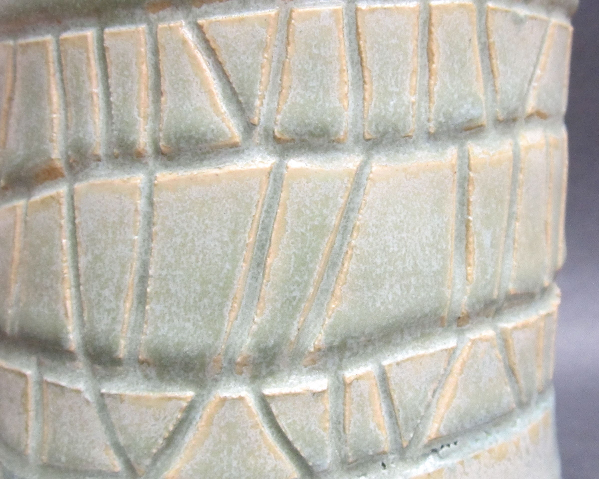 Vintage Aqua Slab Built Pottery Vase With Geometric Designs | Etsy