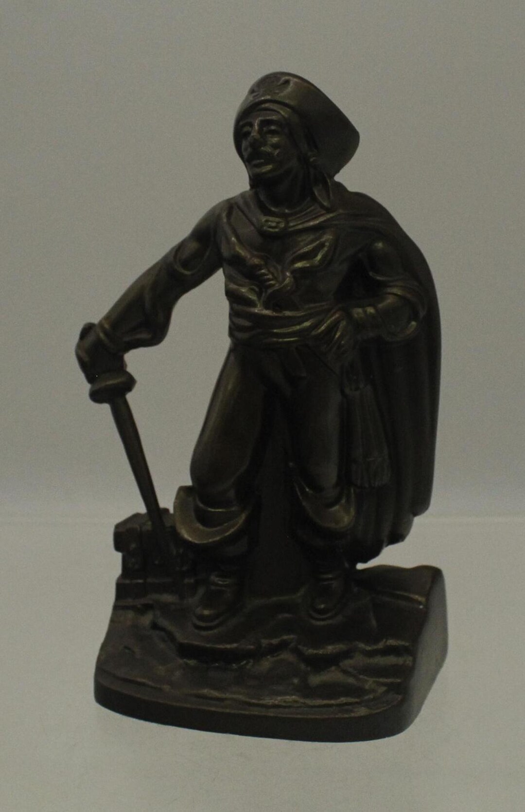 Vintage Swash Buckler Pirate Nu Art 1928 Metal Single Bronze Book End ...