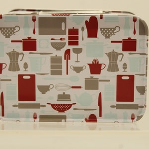 Vintage Kitchen Motif Red Top Tin Recipe Box (V10080) - Etsy
