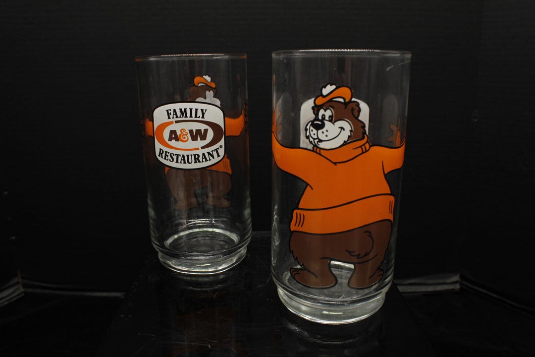 Vintage A&W Family Restaurant 'rooty the Great Root Bear' Glasses Set ...
