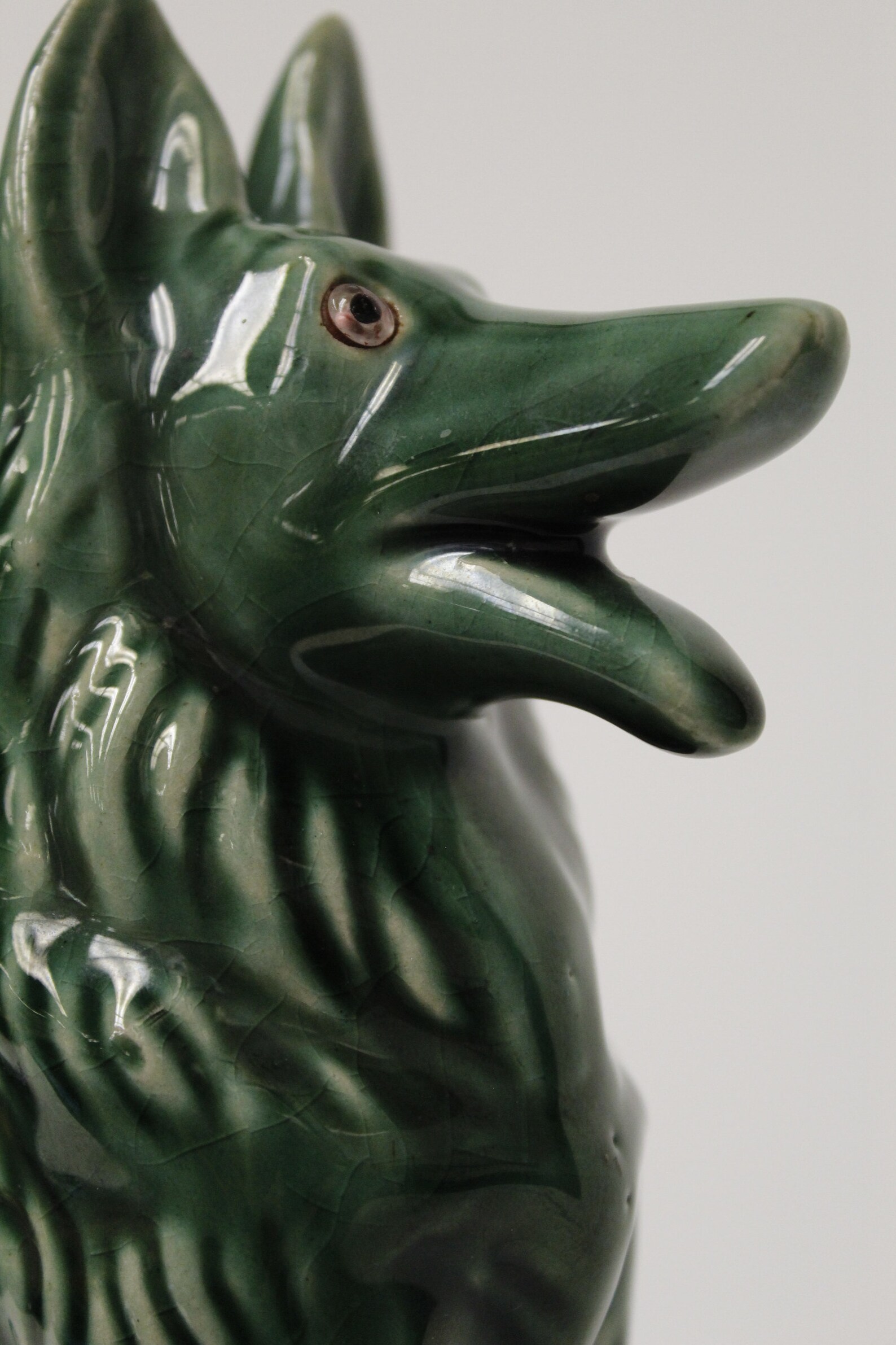 Vintage Green Ceramic Dog Coin Bank With Yellow Glass Eyes - Etsy