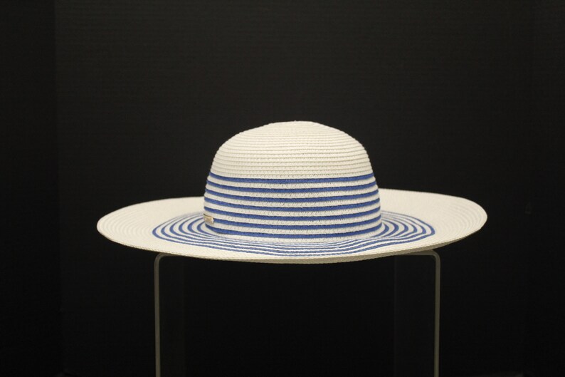 Vintage 1990's Ralph Lauren Sun Hat White and Blue Stripes (S340) - Etsy