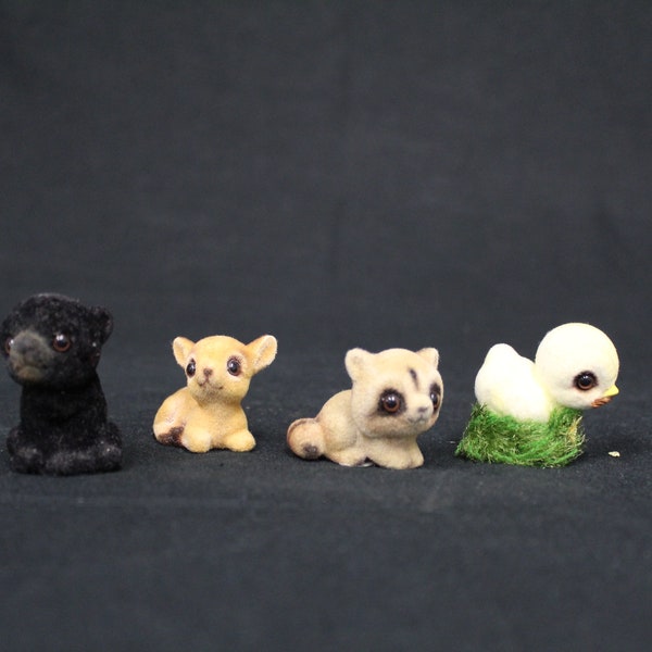 Flocked Teddy Bear Miniature - Etsy