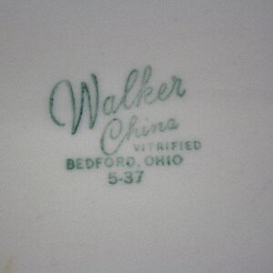 Vintage Walker China Small White Platter With Blue and - Etsy