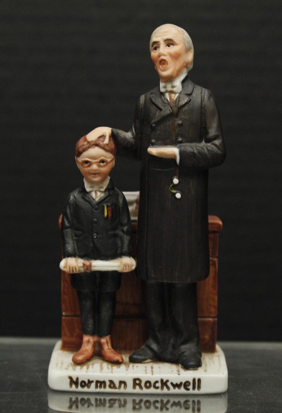 Vintage Schoolmaster With Pupil 1979 Norman Rockwell Japanese Figurine ...