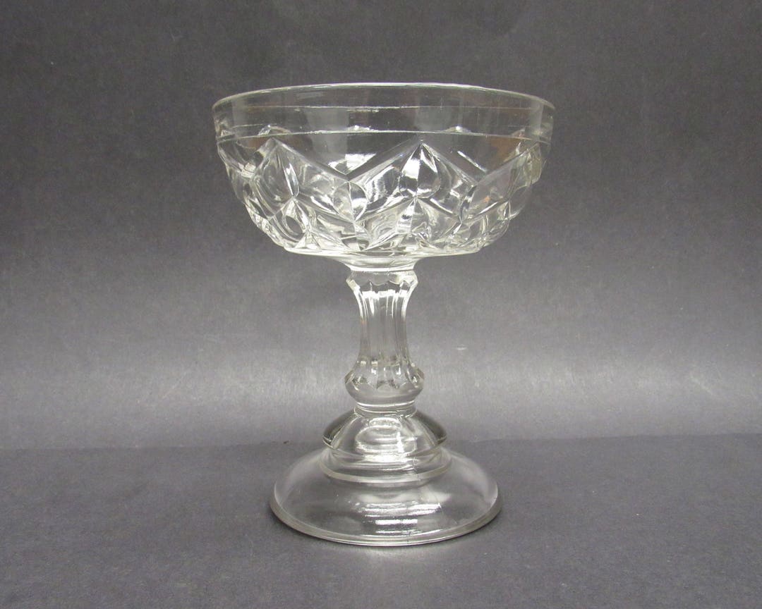 Vintage Clear Molded Glass Compote Dish (E4671) - Etsy