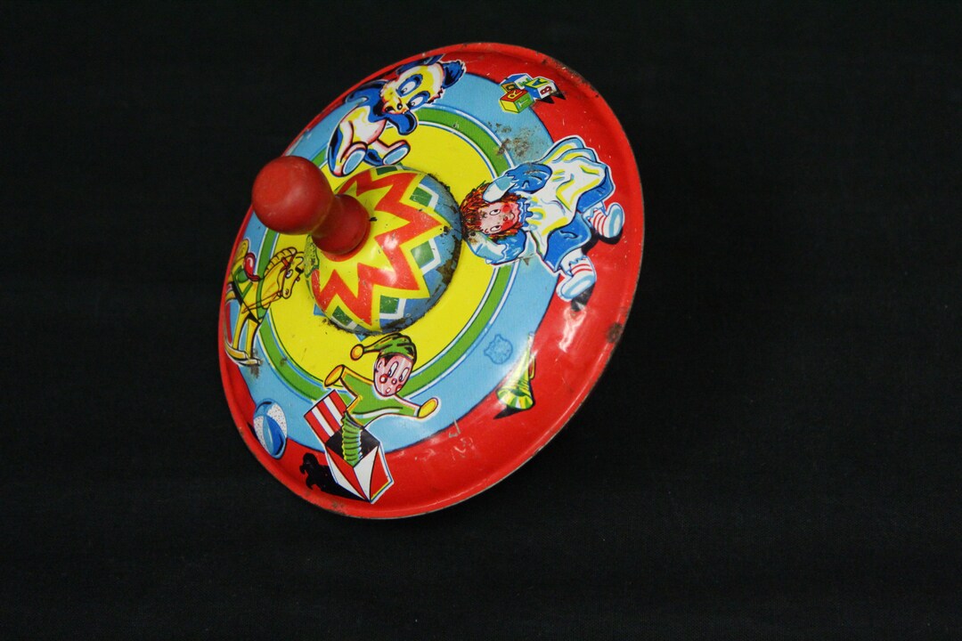 Vintage Tin Top With Pictures of Toys (V3426) - Etsy