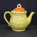 Vintage Lefton Teapot With Orange Floral Basketweave Pattern - Etsy