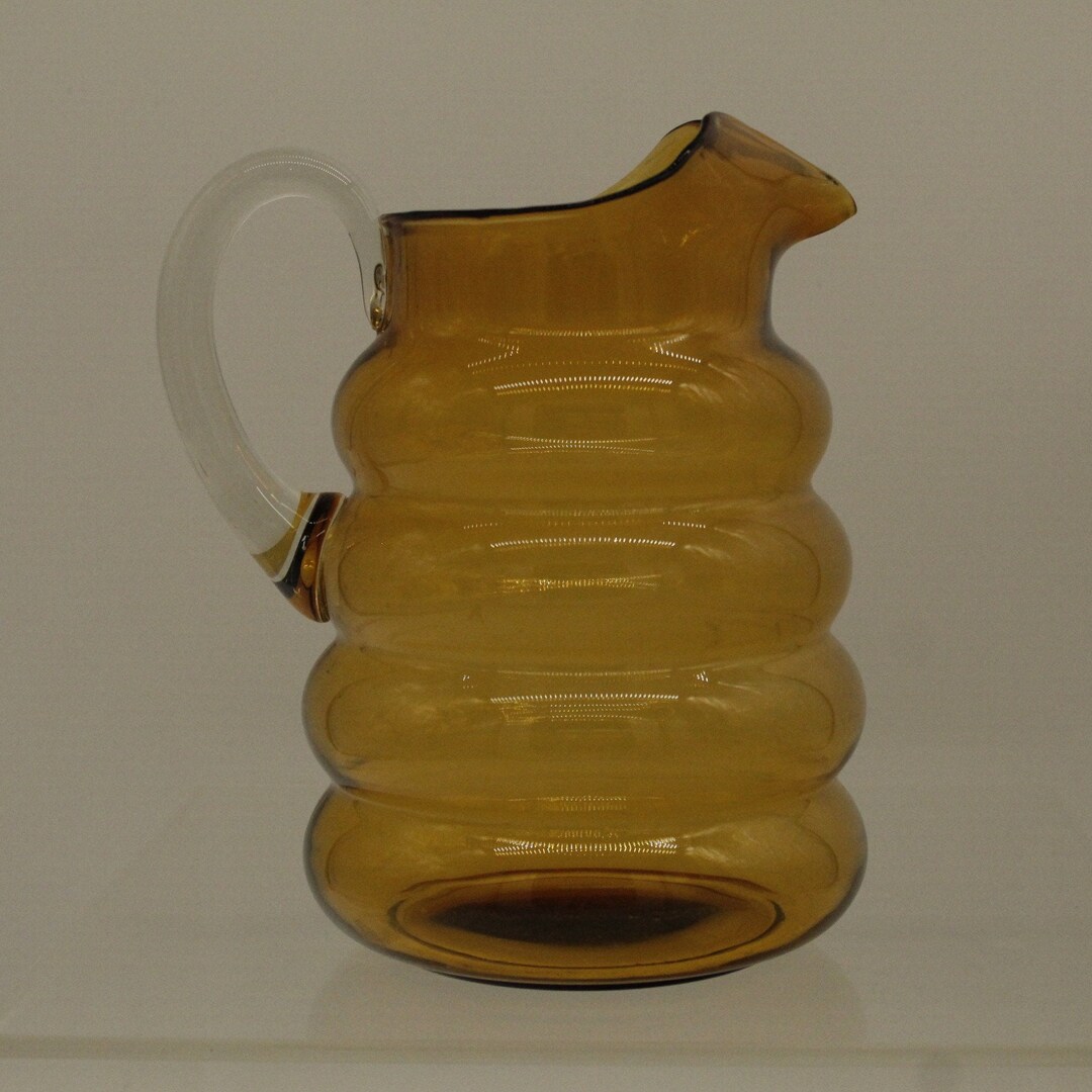Vintage Stiegel Glassworks Amber Beehive Pitcher (V8681) - Etsy