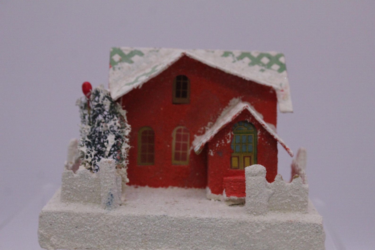 Vintage Putz House Red and Pink 1940'S Japan Flocked Glitter S2125 - Etsy