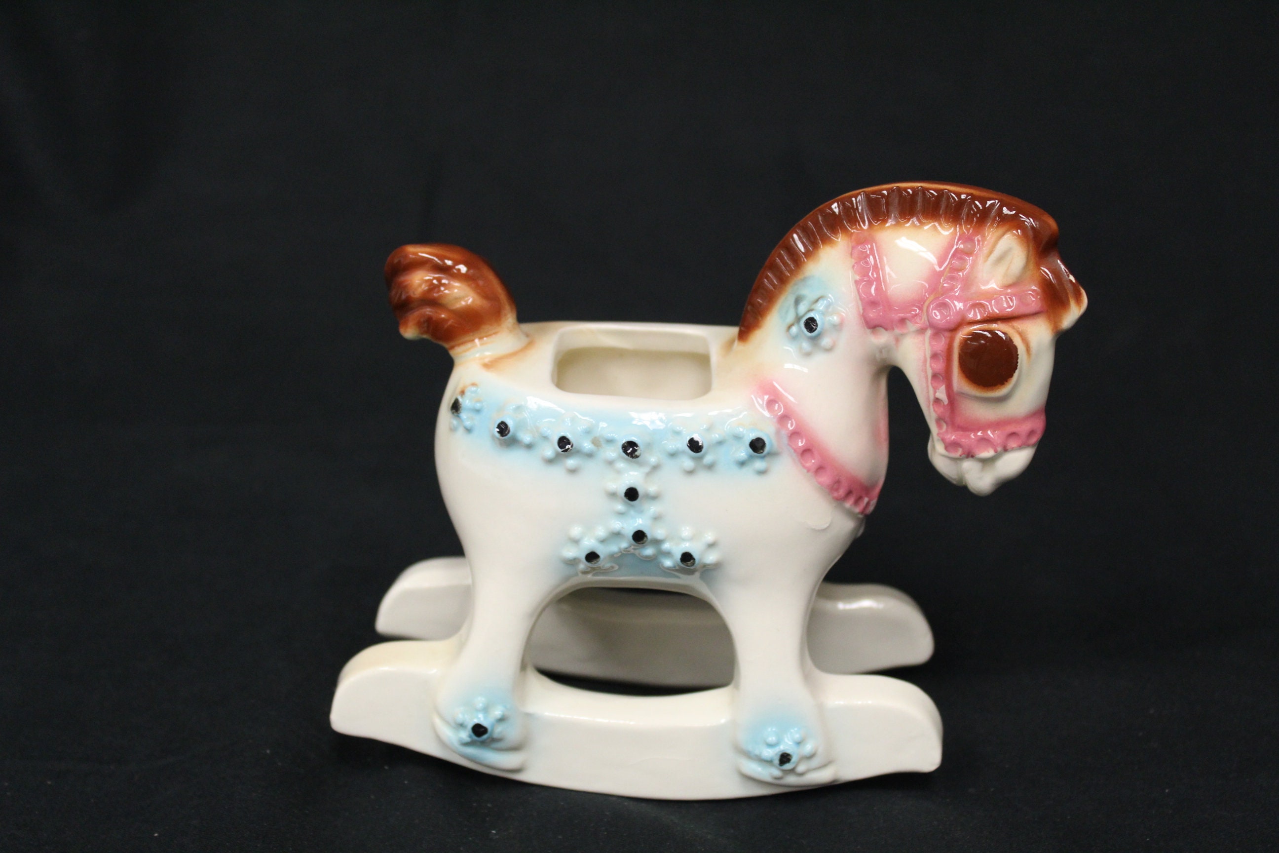 Vintage Ceramic Rocking Horse Planter V3624 | Etsy