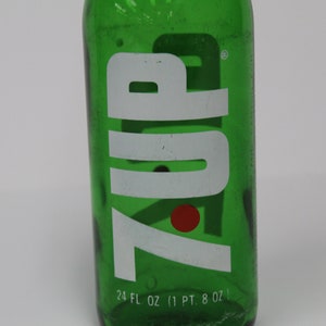 Vintage 7UP 24oz Green Glass Soda Pop Bottle With Cap (V1392) - Etsy