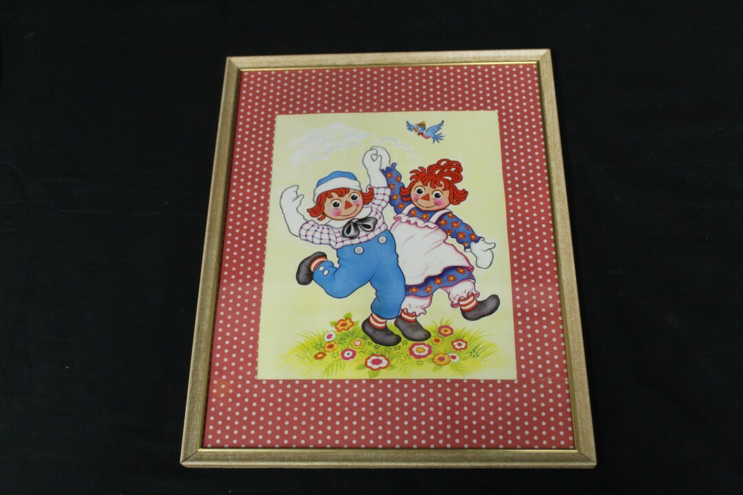 Vintage Framed Drawing of Raggedy Ann & Andy (V3819) - Etsy