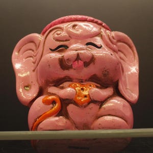 Vintage Mouse Pink Japan Labeled Paper Macie Big Eared 1970's Candle ...