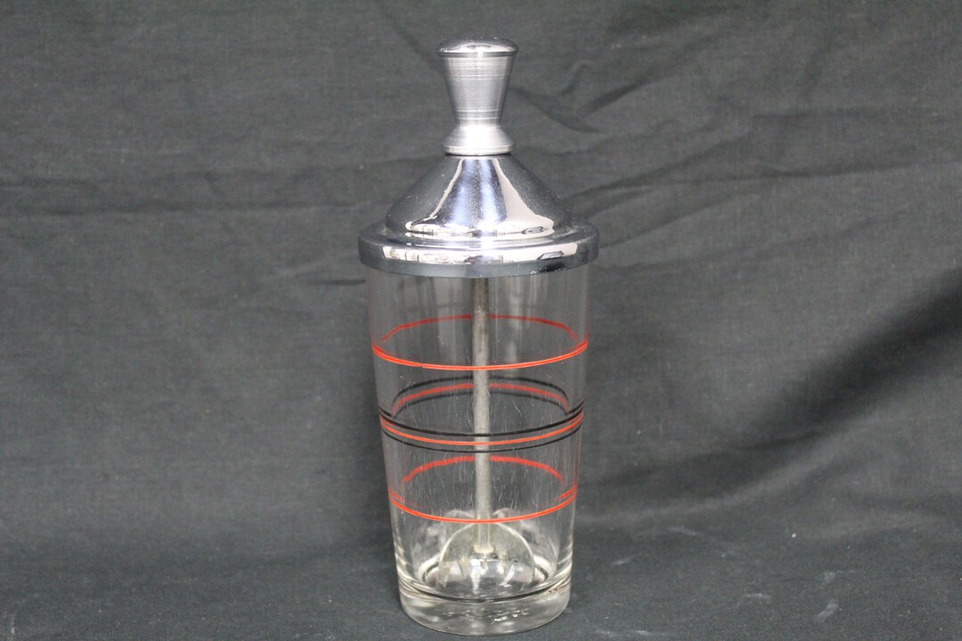 Vintage Cocktail Pinstripes 1950s Glass Shaker (V721) - Etsy