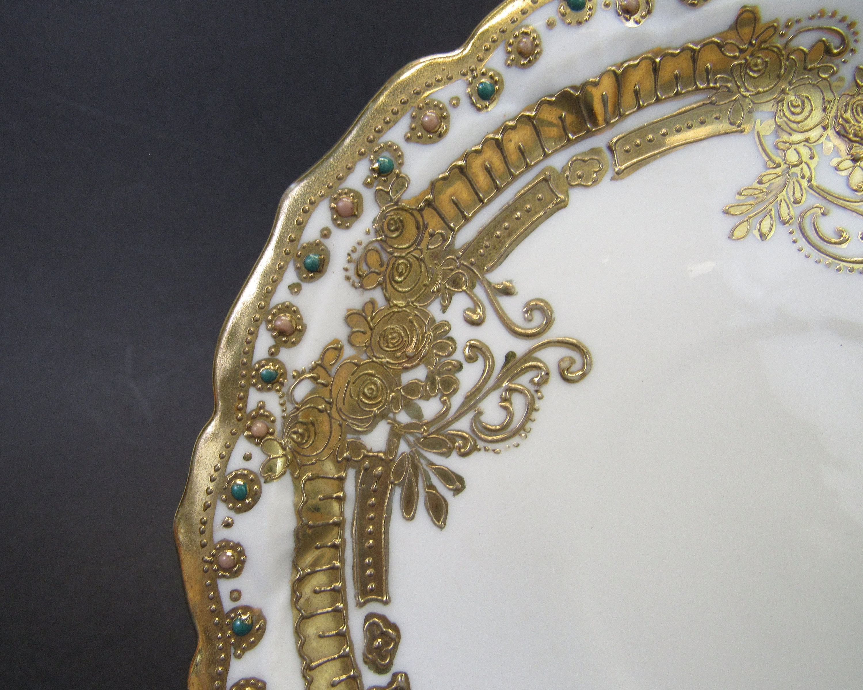 Vintage Ornate Beaded Gold Swirl Victorian Saucer (E10343) - Etsy