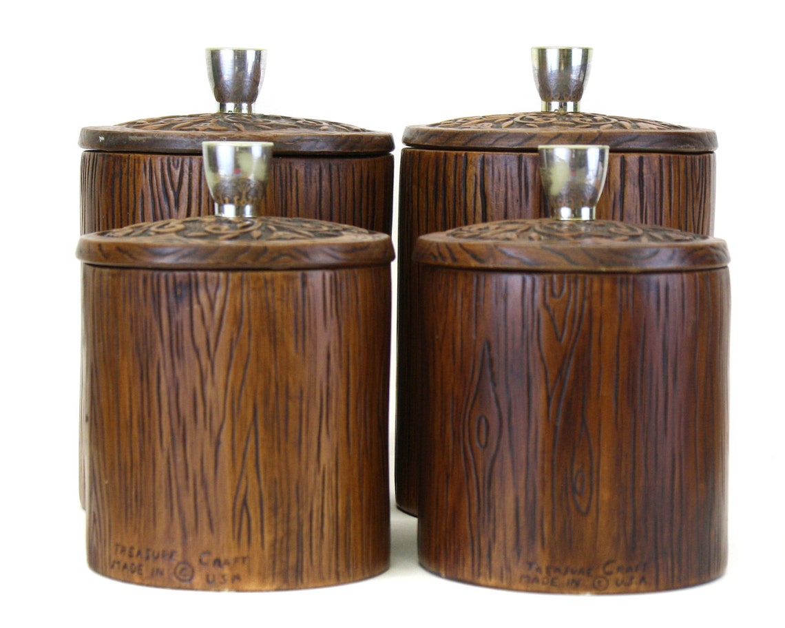 Vintage Treasure Craft Mixed Fruit Lidded Kitchen Canisters | Etsy