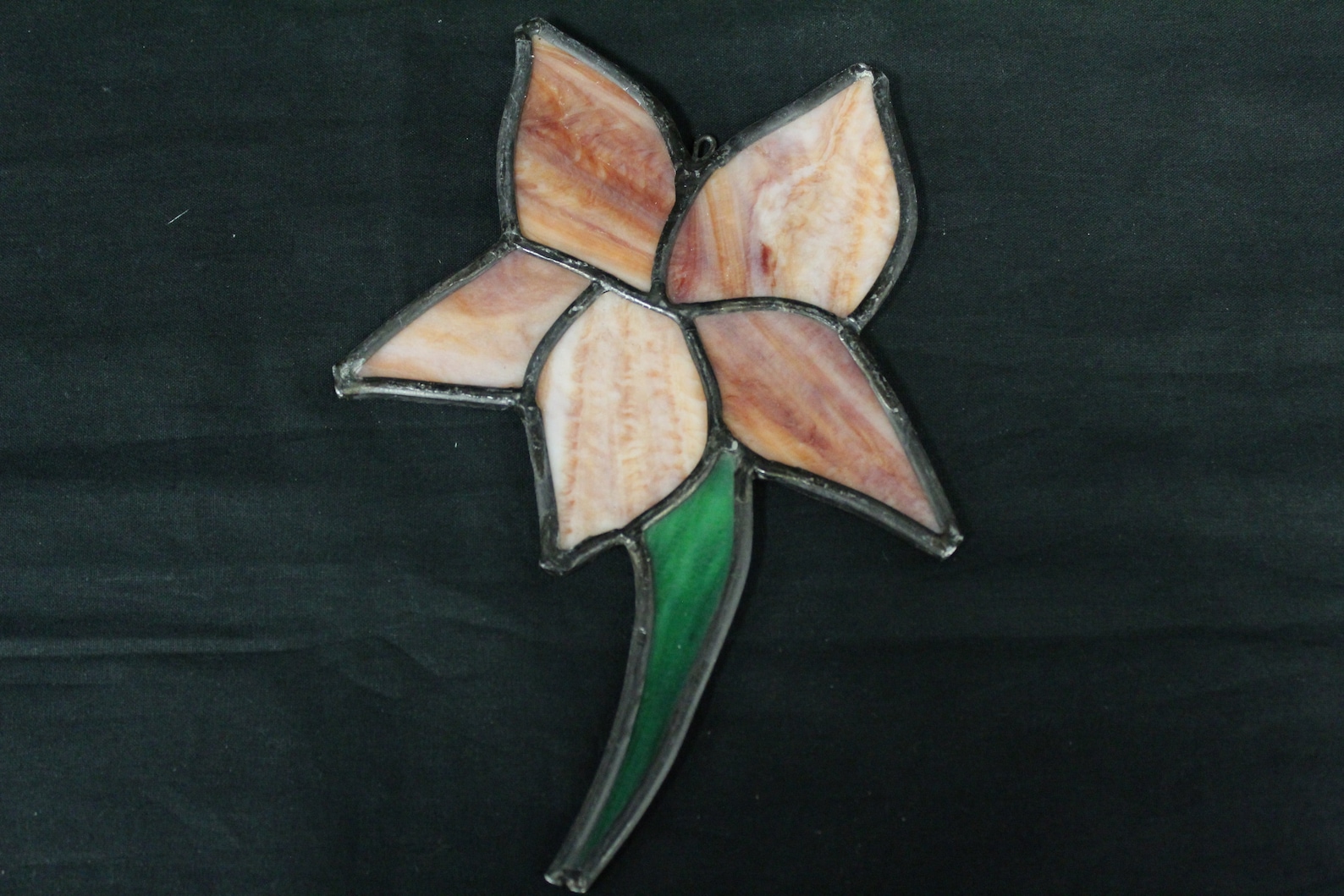 Vintage Stained Glass Lily Wall Hanging V2977 - Etsy