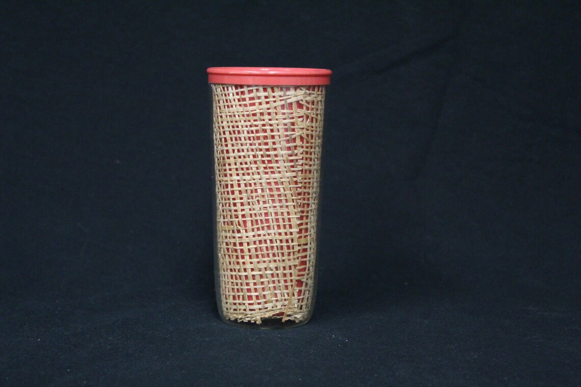 Vintage Salmon Pink Raffiaware Tumblers Set of Four (E121614) - Etsy