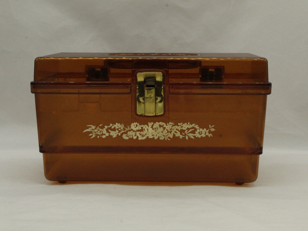 Vintage Wilson USA Wil-hold Amber Orange Sewing With Design Box V7680 ...
