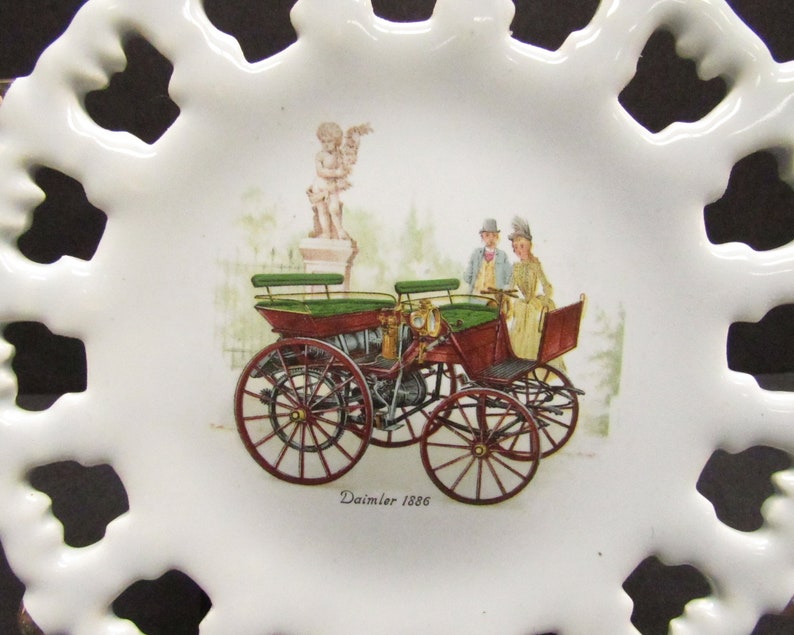 Vintage Antique Car Pierced Edge Decorative Plates Set of 2 | Etsy