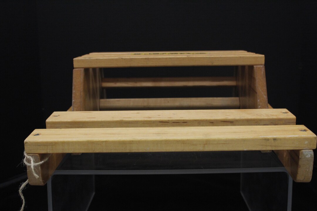Vintage Child's Nu-line Wood Folding Step Stool Sitting Chair With ...