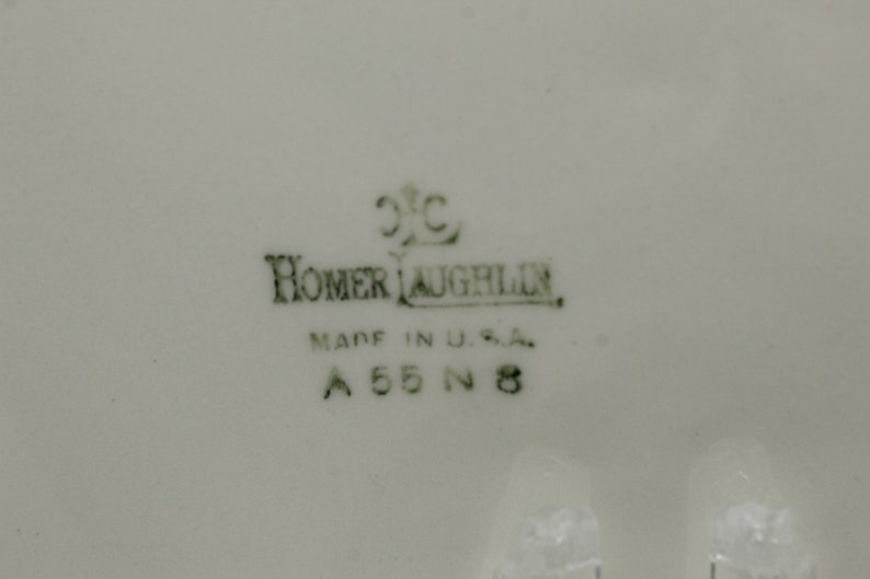 Vintage Homer Laughlin Arizona State Plate Green Border With Gold ...