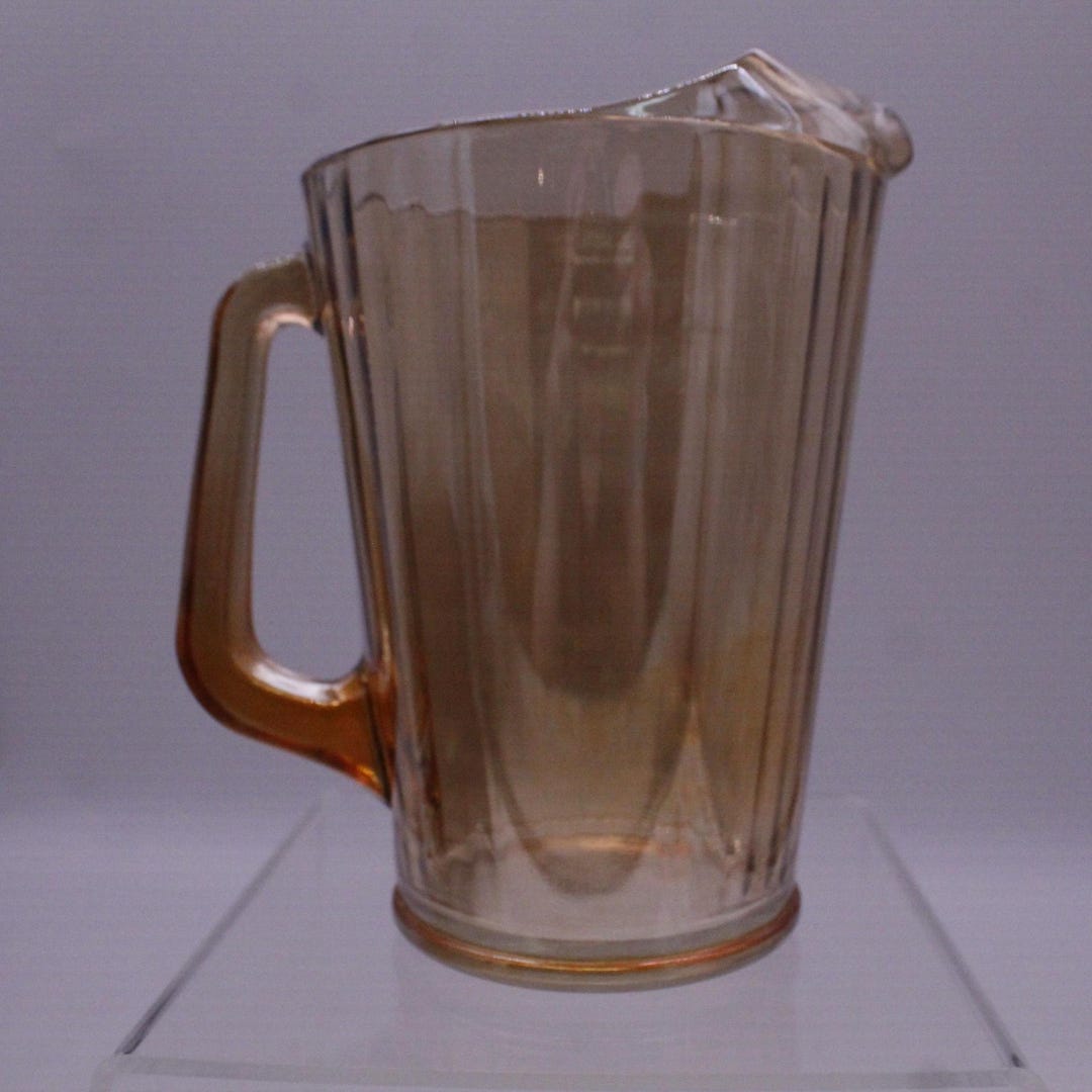 Vintage Carnival Peach Amber Glass Ice Lip Opalescent Lustreware ...