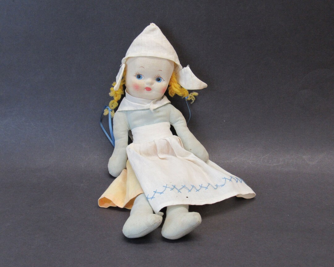 Vintage Handmade Dutch Girl Rag Doll (E11643) - Etsy