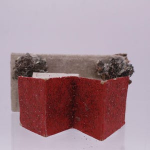 Vintage Putz House Red Double Roof 1940's Japan Tree and Bush Glitter ...