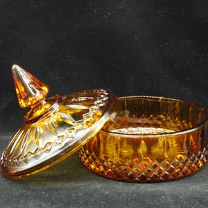 Vintage Amber Glass Candy Dish Finial Lid (V7508) - Etsy
