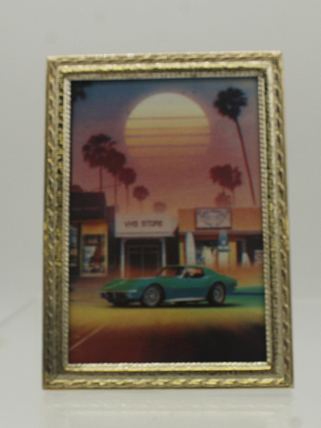 Vintage 5x7 Gold Tone Frame of VHS Store and Sunset S640 - Etsy