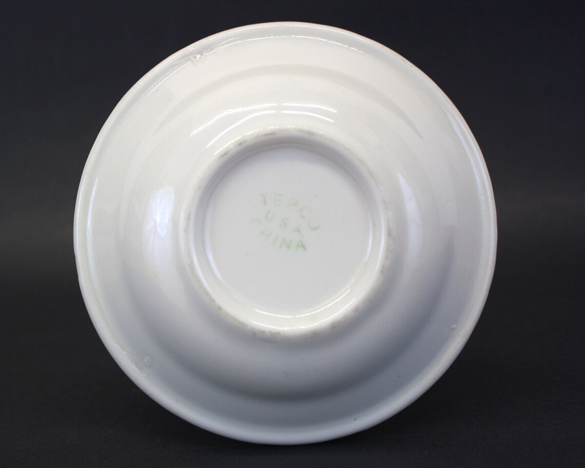 Vintage 5 Tepco Berry Bowls With Teal Wave Border Set - Etsy