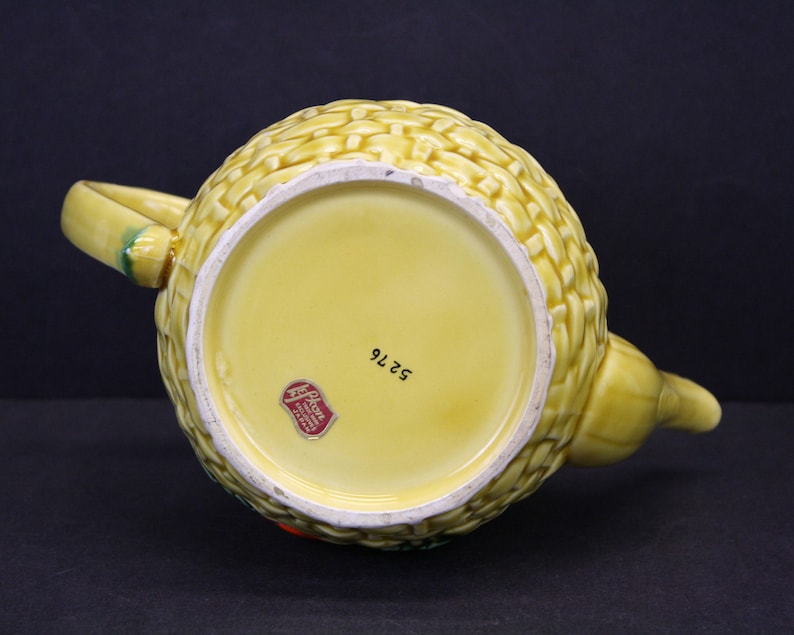 Vintage Lefton Teapot With Orange Floral Basketweave Pattern | Etsy