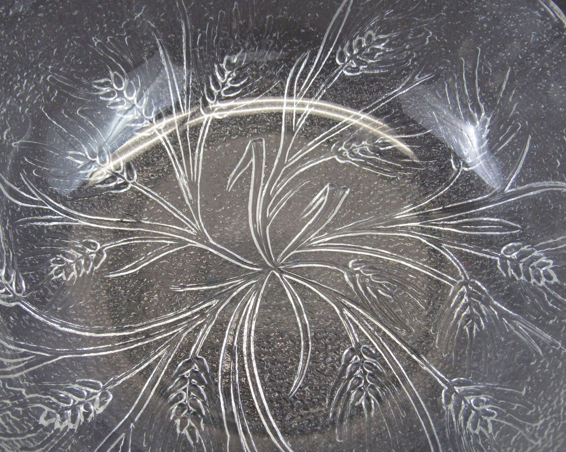 Vintage Clear Pressed Glass Wheat Pattern Nesting Bowls Set | Etsy