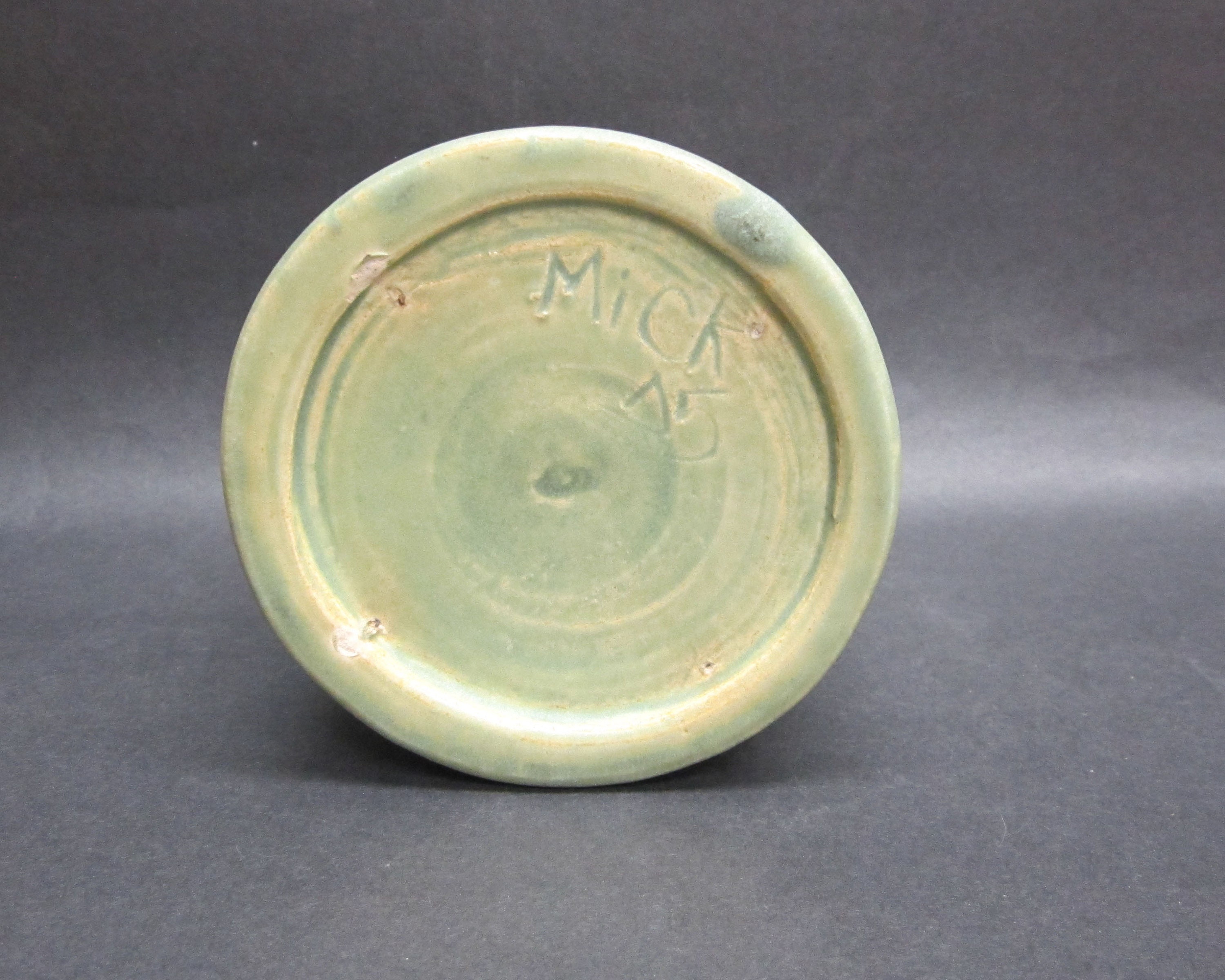 Vintage Aqua Slab Built Pottery Vase With Geometric Designs | Etsy