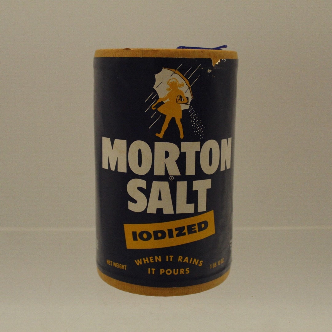 Vintage Morton Salt USA Blue Iodized Cardboard Canister (V10213) - Etsy