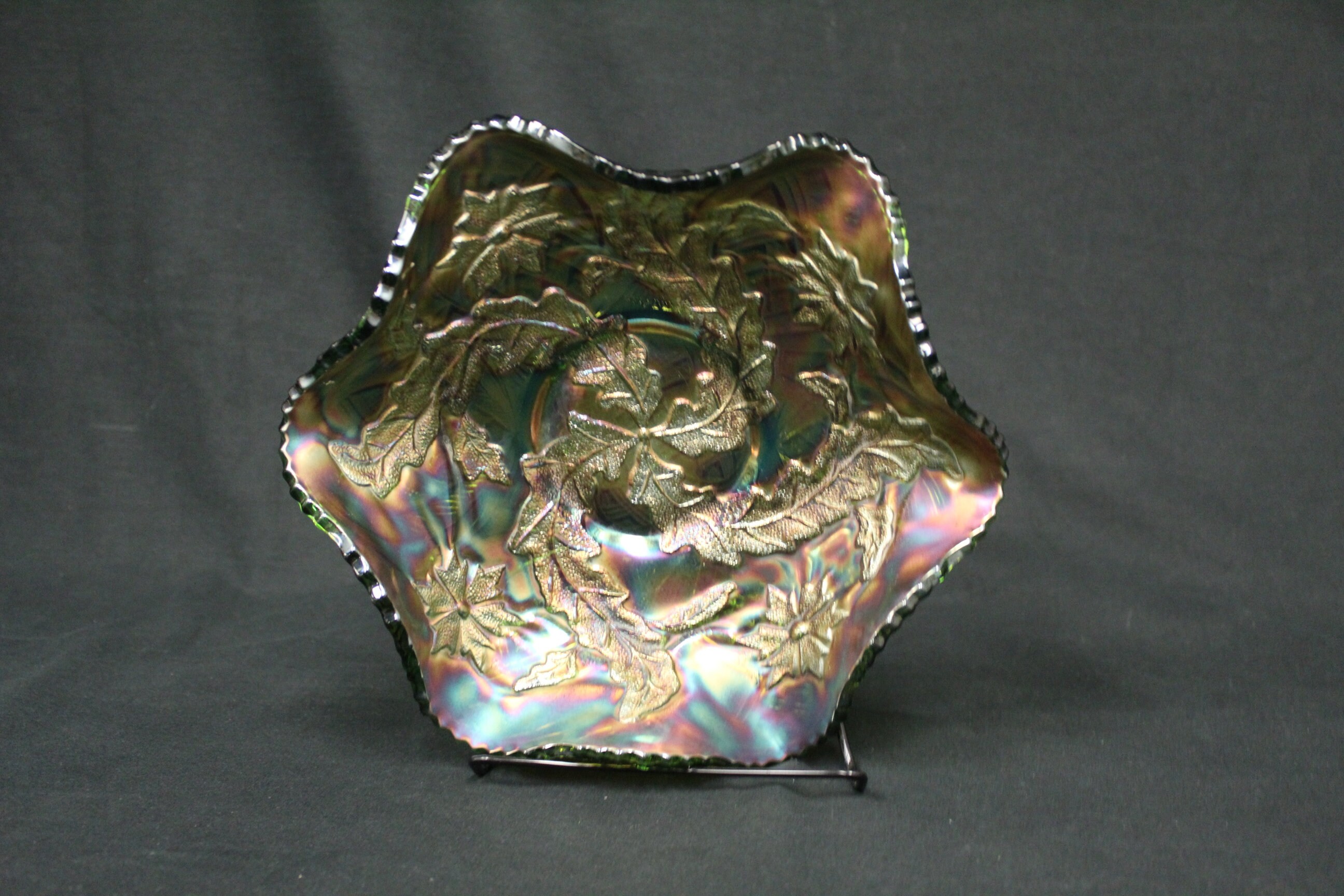 Vintage Rare Fenton Two Different Finishes Carnival Glass Bowl | Etsy