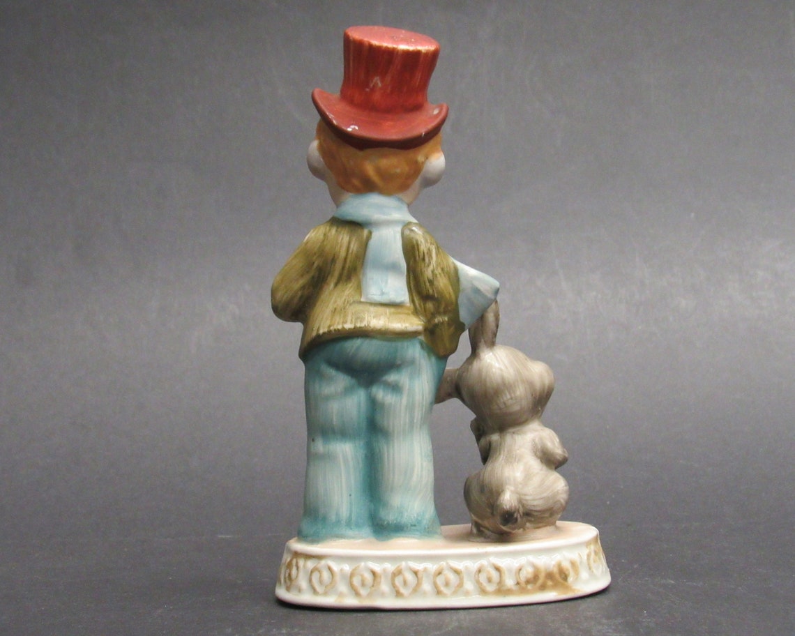 Vintage Boy and Rabbit Figurine E10014 | Etsy
