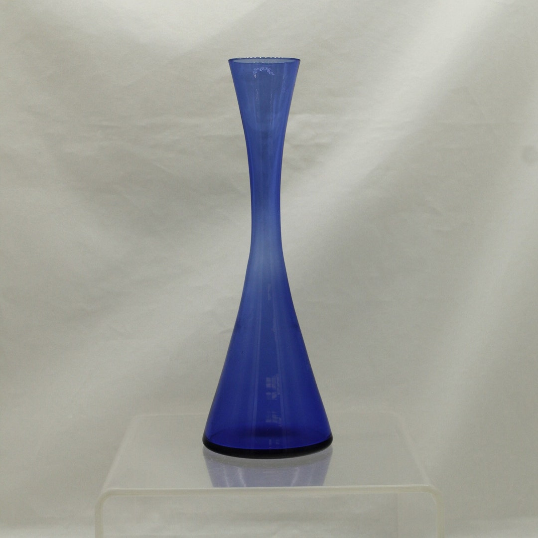 Vintage Cobalt Blue Narrow Neck Glass Vase V8511 - Etsy