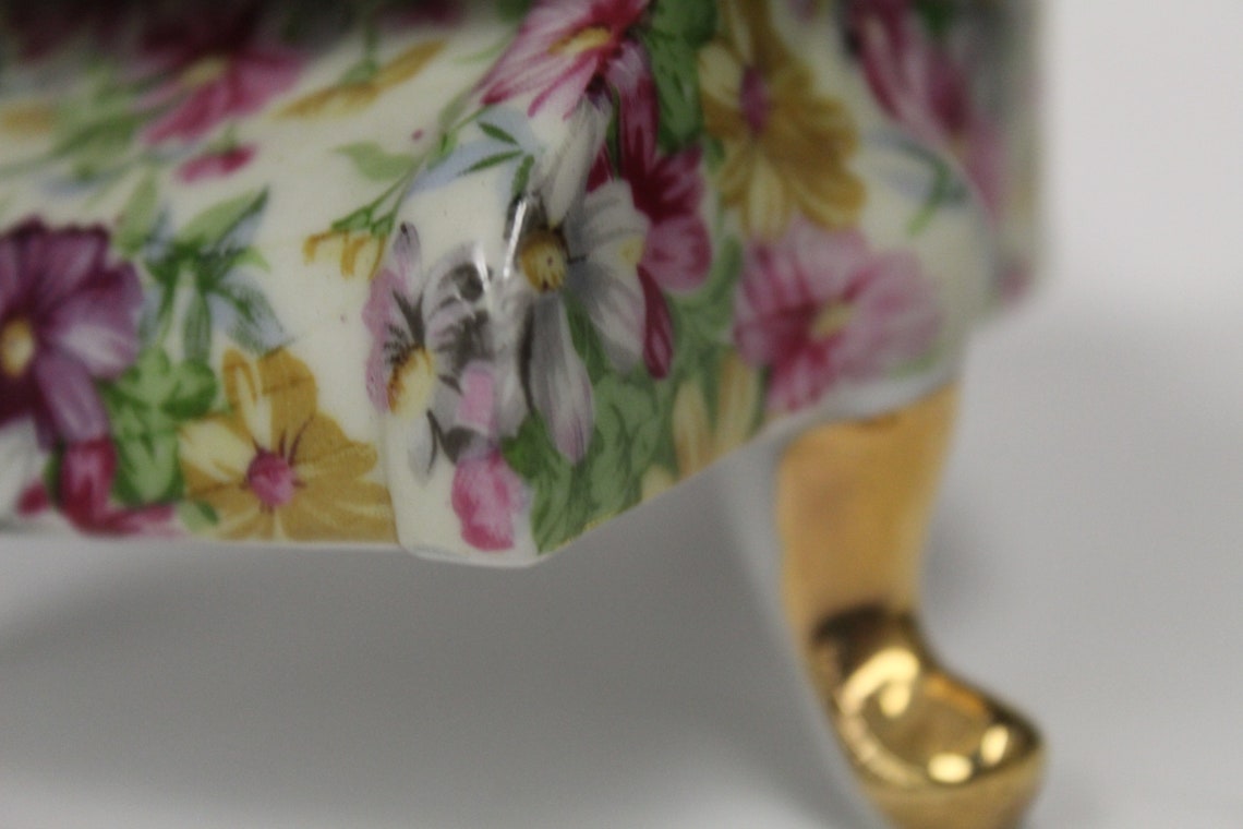 Vintage Chintz Floral Grand Piano Porcelain Trinket Box E266 - Etsy