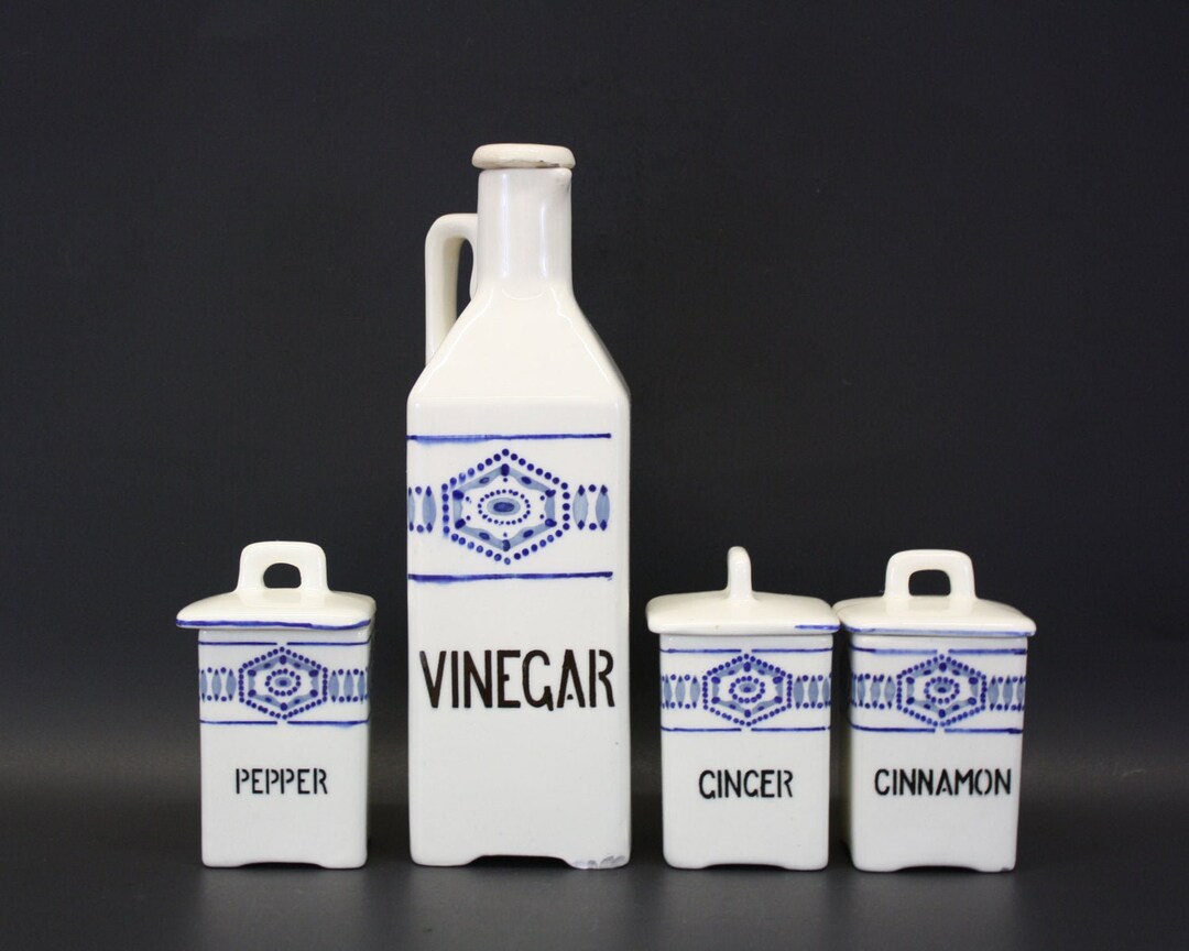 Vintage Czechoslovakian Four-piece Spice and Vinegar Set (E517) - Etsy