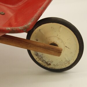 Vintage Wheelbarrow Child's Wood Handles Red Metal (V9930) - Etsy