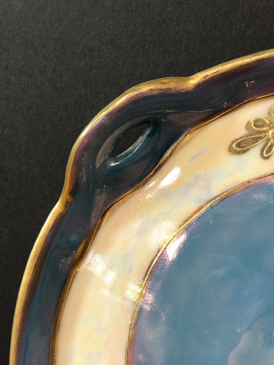 Vintage Blue Lustreware Luncheon Plates W/swan Scene, Set of 6 (V348 ...