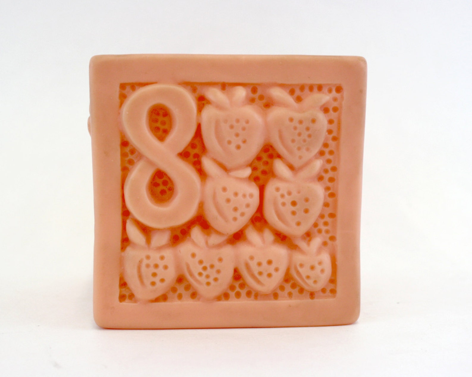 Vintage Pink Squeaky Rubber Cube Toy E6210 - Etsy