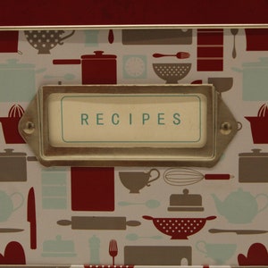 Vintage Kitchen Motif Red Top Tin Recipe Box (V10080) - Etsy