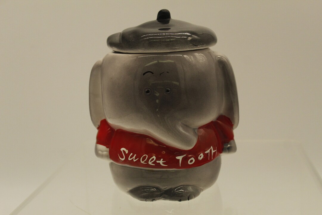 Vintage French Sweet Tooth Elephant Small Cookie Jar With Lid (S209) - Etsy